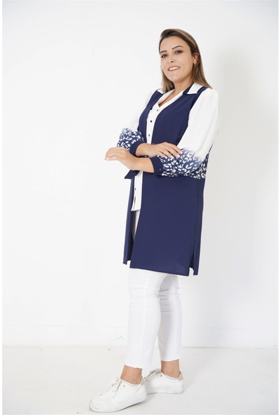 Kifayet Baskılı Büyük Beden Yelek Gömlek Takımı