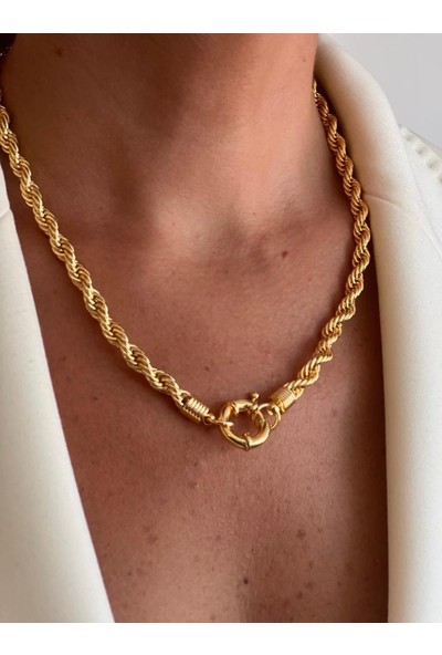 Rs Altın Kaplama Dümenli Burgu Kolye