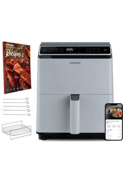 Cosori Dual Blaze Hazır Programlı 1750W Dokunmatik Panelli Yağsız Airfryer Fritöz -Açık Gri Cosori Dual Blaze Hazır Programlı 1750W Dokunmatik Panelli Yağsız Airfryer Fritöz -Açık Gri