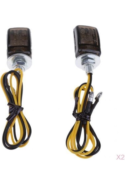 Blesiya 4 x Motosiklet Motosiklet Mini Amber LED Göstergeleri Dönüş Sinyalleri 6 mm Konu (Yurt Dışından)