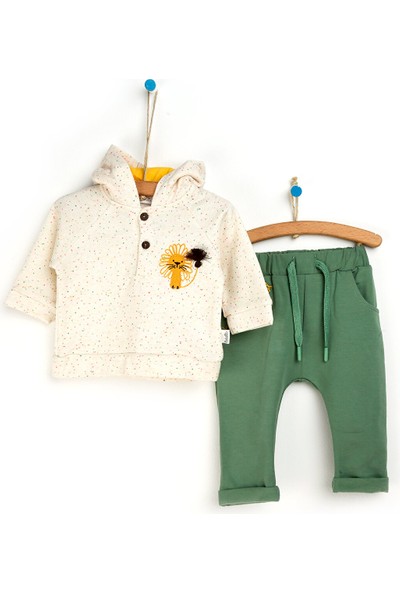 Bebetto Yenidoğan Lion King Kapüşonlu Sweatshirt-Patiksiz Alt