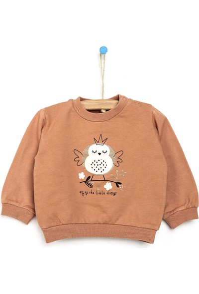 Hellobaby Basic Kız Bebek Şardonlu Iki Ip Baskılı Sweatshirt