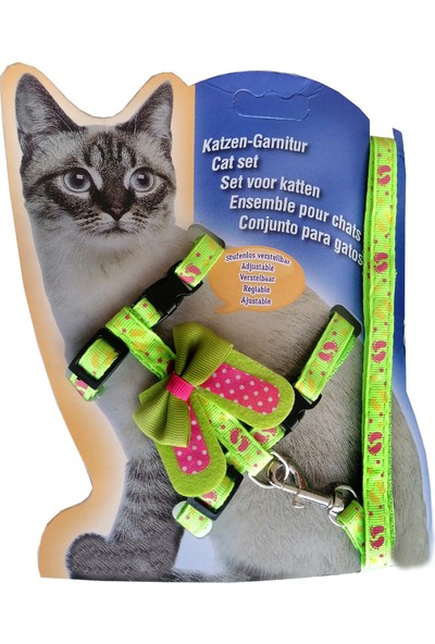 Nova Atlantik Kurdelalı Desenli Kedi Göğüs Bel Tasması 20*32 cm Yeşil Nova Atlantik Kurdelalı Desenli Kedi Göğüs Bel Tasması 20*32 cm Yeşil