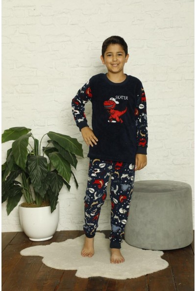 Rapapa Erkek Çocuk Kışlık Polar Peluş Pijama Takımı 2056-KB