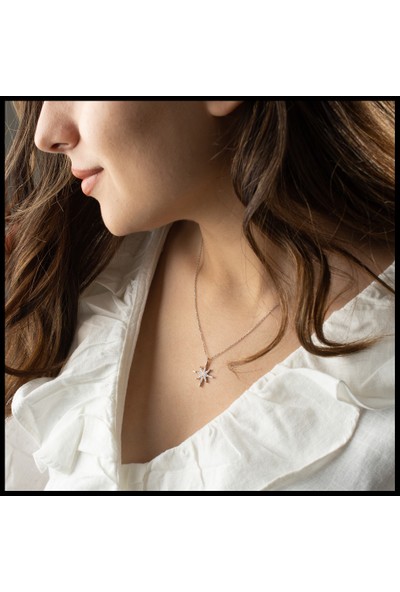 925 Ayar Gümüş Kutup Yıldız Kolye