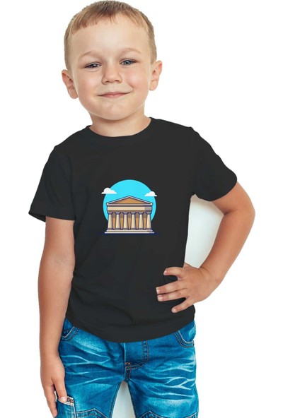 Astak Yunanistan Baskılı Bisiklet Yaka Çocuk Tişörtü BLL2132 Astak Yunanistan Baskılı Bisiklet Yaka Çocuk Tişörtü BLL2132