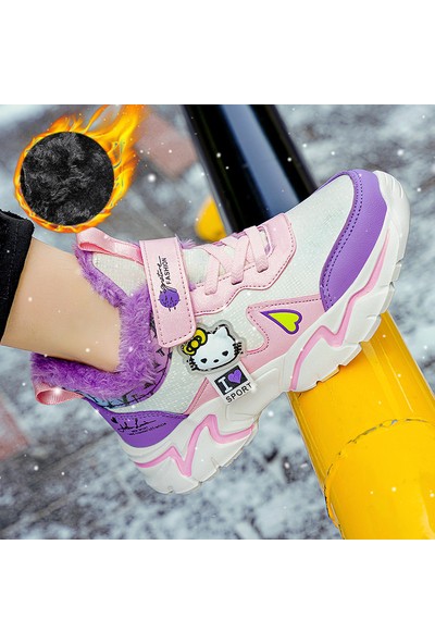 Sıtonghengqı BH22HF936 Mor Kız Çocuk Kaymaz Gündelik Spor Ayakkabılar (Yurt Dışından)