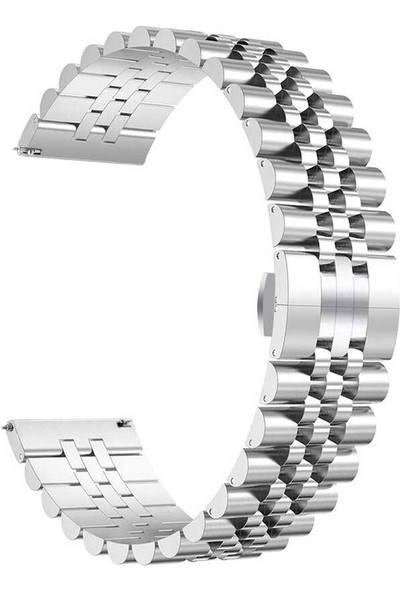 Mobicas Samsung Galaxy Watch 5 (40MM) Için Gümüş 20MM Zincir Görünümlü Metal Kordon-36 Mobicas Samsung Galaxy Watch 5 (40MM) Için Gümüş 20MM Zincir Görünümlü Metal Kordon-36