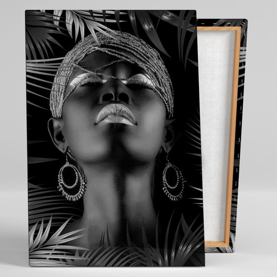 SML Tablo Ağaçlar Içinde Gözleri Kapalı Afrikalı Zenci Kadın Fiyatı