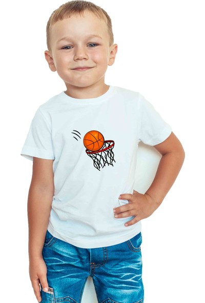 Rowalsi Basket Potası Baskılı Bisiklet Yaka Çocuk Tişörtü BLL2700 Rowalsi Basket Potası Baskılı Bisiklet Yaka Çocuk Tişörtü BLL2700