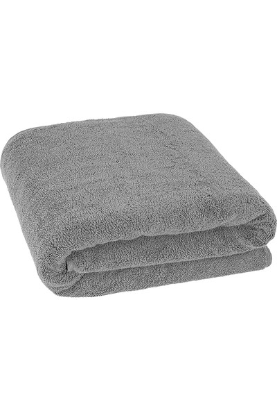 Kayabey Büyük Banyo Havlusu 90 x 150 cm %100 Pamuk Gri Banyo Duş Havlusu