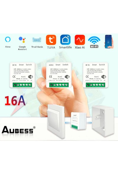 Tuya Wifi Destekli Akıllı Işık Anahtarı [3 Adet ]
