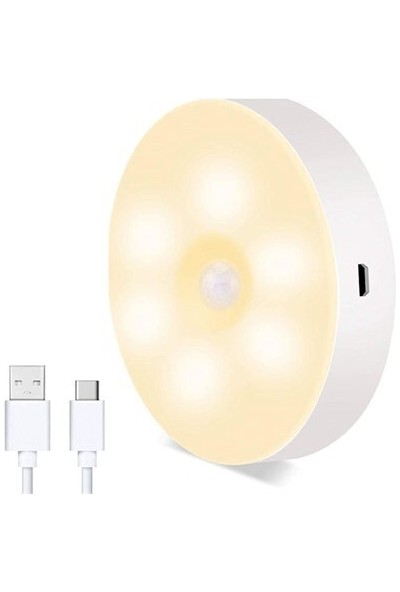 FRZ Hareket Sensörlü USB Şarjlı Spot Lamba Mıknatıslı ve Yapışkanlı Gün Işığı Renk LED FRZ Hareket Sensörlü USB Şarjlı Spot Lamba Mıknatıslı ve Yapışkanlı Gün Işığı Renk LED