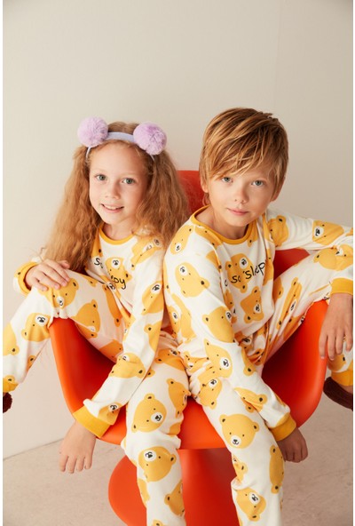 Penti Beyaz Erkek Çocuk U. Bear Termal Pijama Takımı