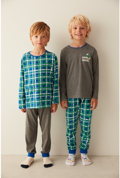 Çok Renkli Boys Pencil 2li Pijama Takımı