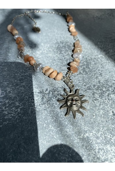 Güneştaşı Doğal Taş Kolye Güneştaşı Doğal Taş Kolye