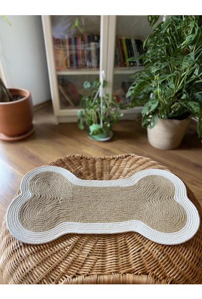 Handmade Opia Hasır Jüt Kedi Köpek Mama Paspası, %100 El Yapımı, Pamuk, Hasır, Jüt, Vegan Handmade Opia Hasır Jüt Kedi Köpek Mama Paspası, %100 El Yapımı, Pamuk, Hasır, Jüt, Vegan