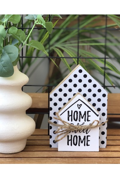 Fega Home Dekoratif Ahşap Ev 2'li Fega Home Dekoratif Ahşap Ev 2'li