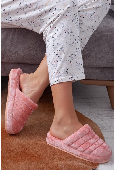 Neon Shoes Unisex Önü Kapalı Peluş Terlik Ithal Velsoft Kumaş Sessiz Eva Taban Misafir Ev Terliği