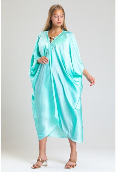 Sense Şifon Plaj Kimono | ELB33597 Mint Saten