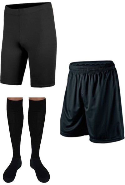 Futbol Şort Futbol Şort Altı Tayt 1 Çift Lux Çorap Set Futbol Şort Futbol Şort Altı Tayt 1 Çift Lux Çorap Set