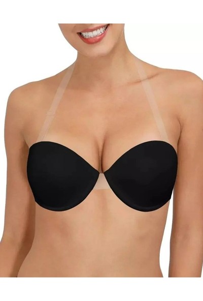 Öz Pamuk Straplez Sırtı Şeffaf Askılı Dolgulu Sütyenn