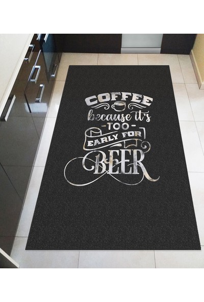 Gardenya Coffee Beer Slogan Baskılı Modern Dekoratif Mutfak Halısı Gardenya Coffee Beer Slogan Baskılı Modern Dekoratif Mutfak Halısı