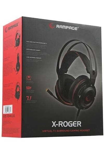 Rampage X-Roger Kulaklık & Mikrofon, Siyah Rampage X-Roger Kulaklık & Mikrofon, Siyah