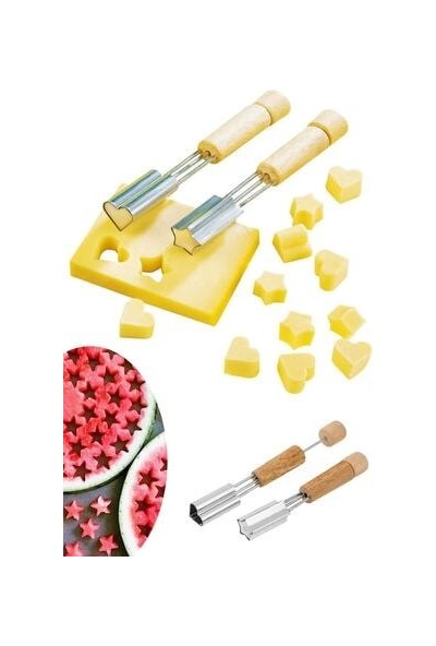 2'li Meyve ve Peynir Şekillendirici Set Kalp ve Yıldız