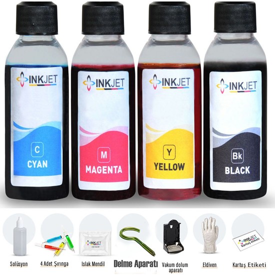 Canon Pixma E414 Yazıcı Için Kartuş Dolum Seti 4X100ML Pg-46 Cl-56 E474 ...