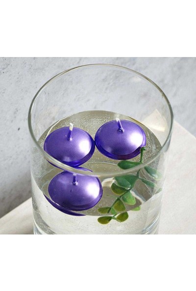 Mum Tealıght Yüzen Mum Mor 10 Adet