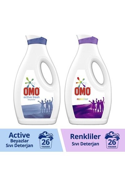 Omo Sıvı Deterjan Active Fresh 1690 ml + Color 1690 ml Omo Sıvı Deterjan Active Fresh 1690 ml + Color 1690 ml