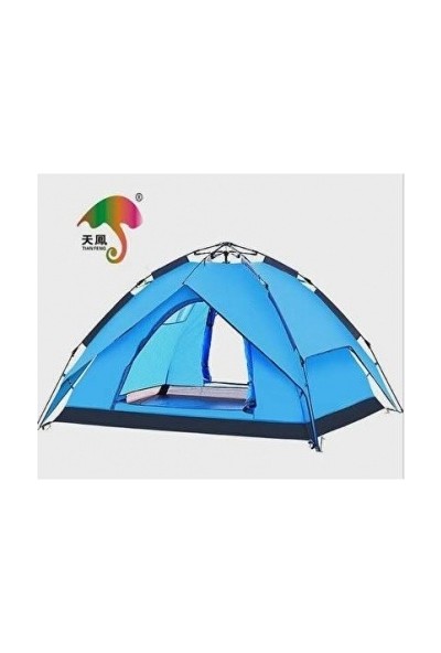 TAYVİN 4 Kişilik Tam Otomatik Çift Katman Kamp Çadırı 220X200X140 TAYVİN 4 Kişilik Tam Otomatik Çift Katman Kamp Çadırı 220X200X140
