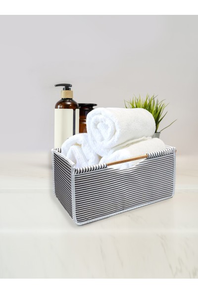 Venita Home Tahta Saplı Midi Organizer Kutu-Gri Venita Home Tahta Saplı Midi Organizer Kutu-Gri