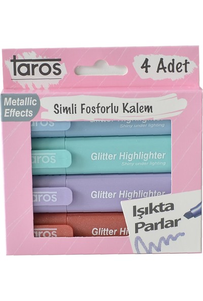 Taros Glitter Highlighter 4'lü Set