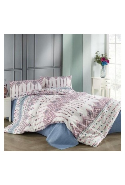 Kristal Terry Cotton Çift Kişilik Nevresim Takımı - Rahil Mavi