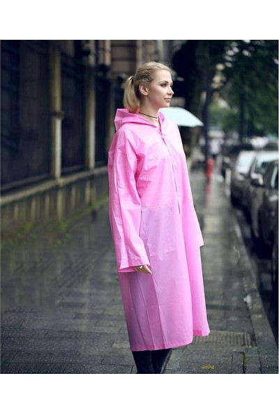 Kkdstock Kadın Erkek Kapüşonlu Çıtçıtlı Eva Yağmurluk