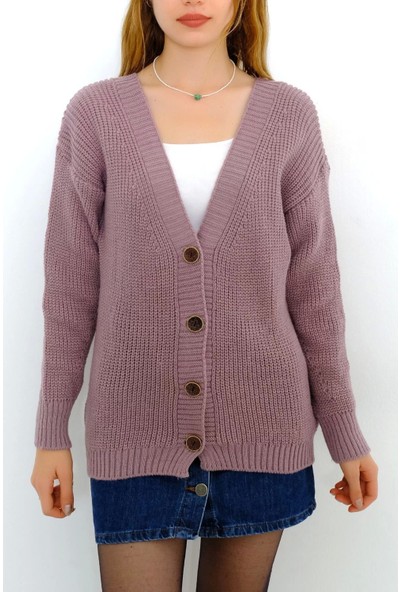 Serçe Shop Düğmeli Hırka Lila - 2588.1577.