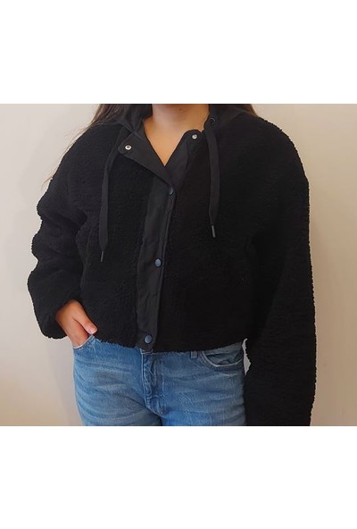 Deri İstanbul Kapüşonlu Suni Kürkmont