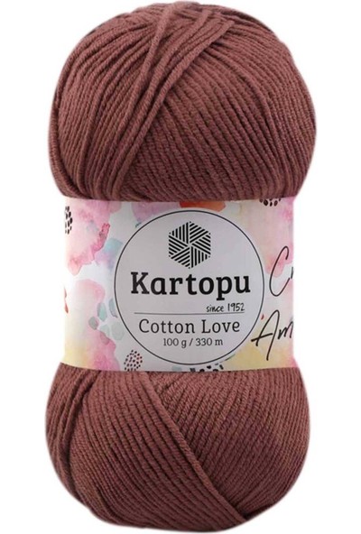 Kartopu Cotton Love El Örgü Ipi 100 gr | Kahverengi K839