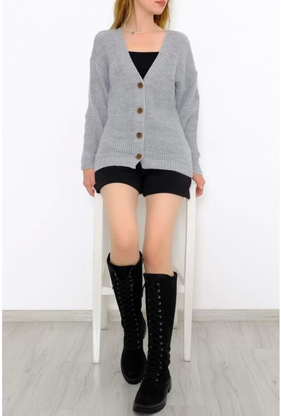 Serçe Shop Düğmeli Hırka Taş - 2588.1577.