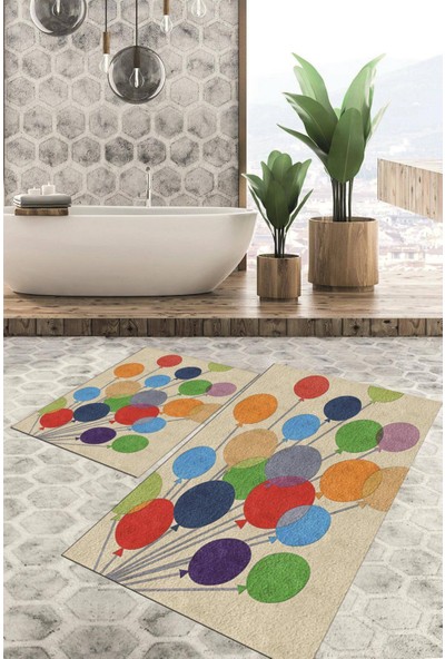 Viyana Home Dijital Baskılı Kaymaz Tabanlı Yıkanabilir 2'li Set Banya Halısı Klozet Takımı Paspas VHKZ-HP-763 Viyana Home Dijital Baskılı Kaymaz Tabanlı Yıkanabilir 2'li Set Banya Halısı Klozet Takımı Paspas VHKZ-HP-763