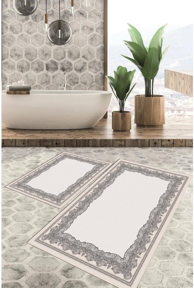 Viyana Home Dijital Baskılı Kaymaz Tabanlı Yıkanabilir 2'li Set Banya Halısı Klozet Takımı Paspas VHKZ-HY-896 Viyana Home Dijital Baskılı Kaymaz Tabanlı Yıkanabilir 2'li Set Banya Halısı Klozet Takımı Paspas VHKZ-HY-896