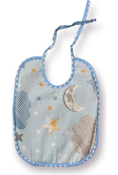 Dodo Baby Lüx Empirme %100 Cotton Arkası Muşambalı Bebek Mama Önlüğü (0-24 Ay 21X25 cm )