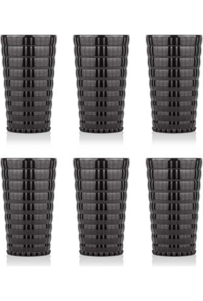 Shaman Home Allegra Siyah Uzun Bardak 6 Lı Set