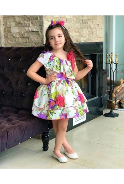 Hacer Saygın Baskılı Çocuk Elbise