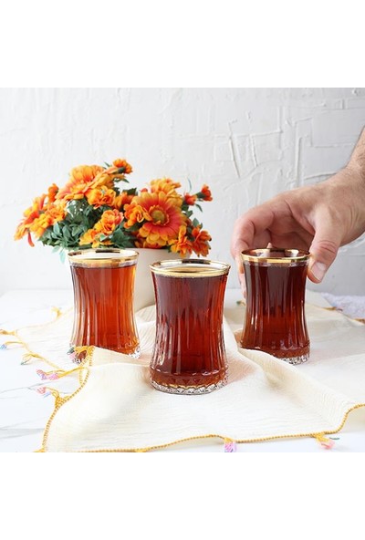 Berlin Shop Paşabahçe Elysia Gold 6'lı Çay Bardağı Berlin Shop Paşabahçe Elysia Gold 6'lı Çay Bardağı