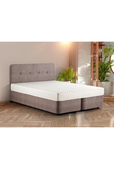 Luna Yatak, Baza ve Başlık Seti - 160x200 cm Çift Kişilik Sağlamlaştırılmış Sandıklı Baza, Sert Yatak ve Başlık Takımı Luna Yatak, Baza ve Başlık Seti - 160x200 cm Çift Kişilik Sağlamlaştırılmış Sandıklı Baza, Sert Yatak ve Başlık Takımı