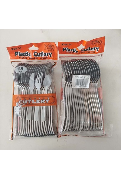 Ofis ve Ofis Metalik Görünümlü Plastik Lüks Büyük Kaşık 18'li Ofis ve Ofis Metalik Görünümlü Plastik Lüks Büyük Kaşık 18'li