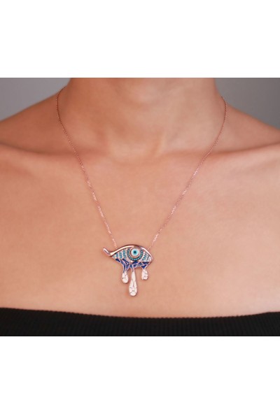 Tahal Kuyumculuk Tasarım Göz Gümüş Kolye